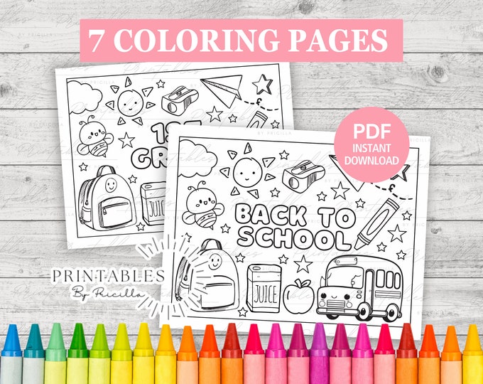 Back to School Coloring Pages - Printable Coloring Sheets for Preschool ...
