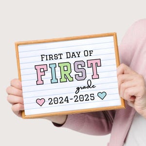 1st Grade First Day Printable Sign - Instant Download - Back to School ...