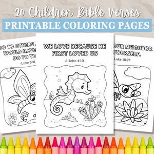 20 Bible Verse Coloring Pages for Preschoolers, Preschool Bible Verses ...