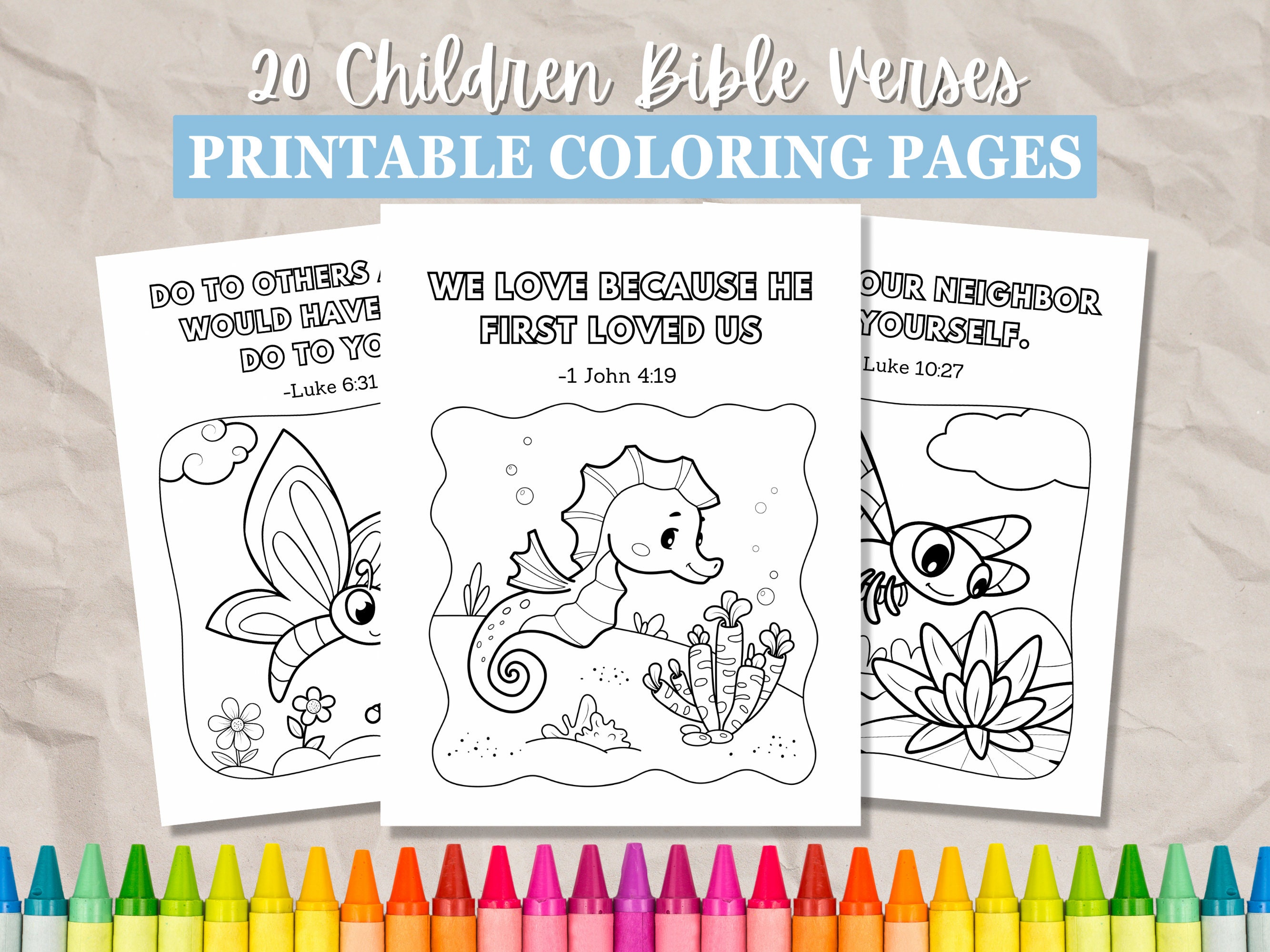 20 Bible Verse Coloring Pages for Preschoolers, Preschool Bible Verses ...