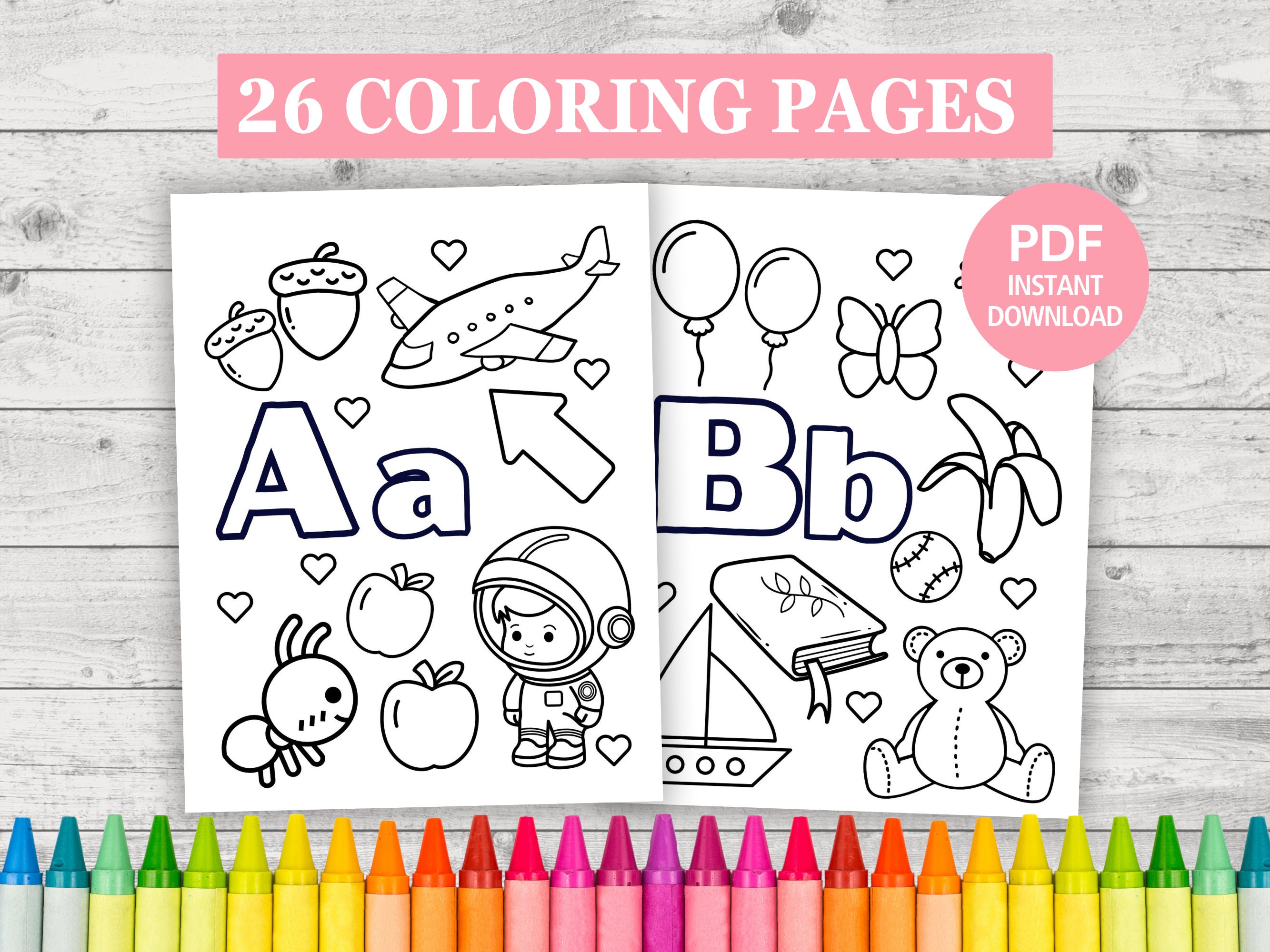 26 Printable Alphabet Coloring Pages Worksheets for Kids: Preschool ...