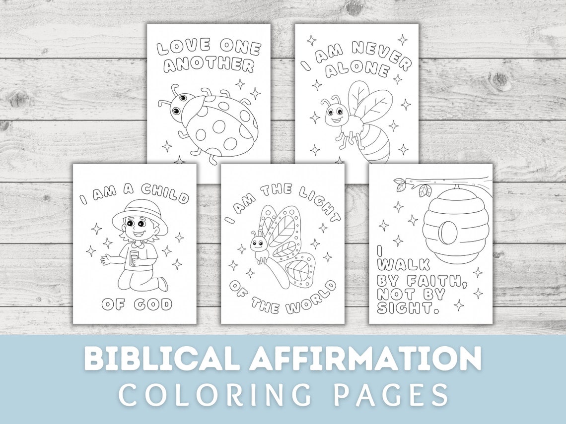 10 Printable Biblical Affirmation Coloring Pages | Kid's Affirmations ...