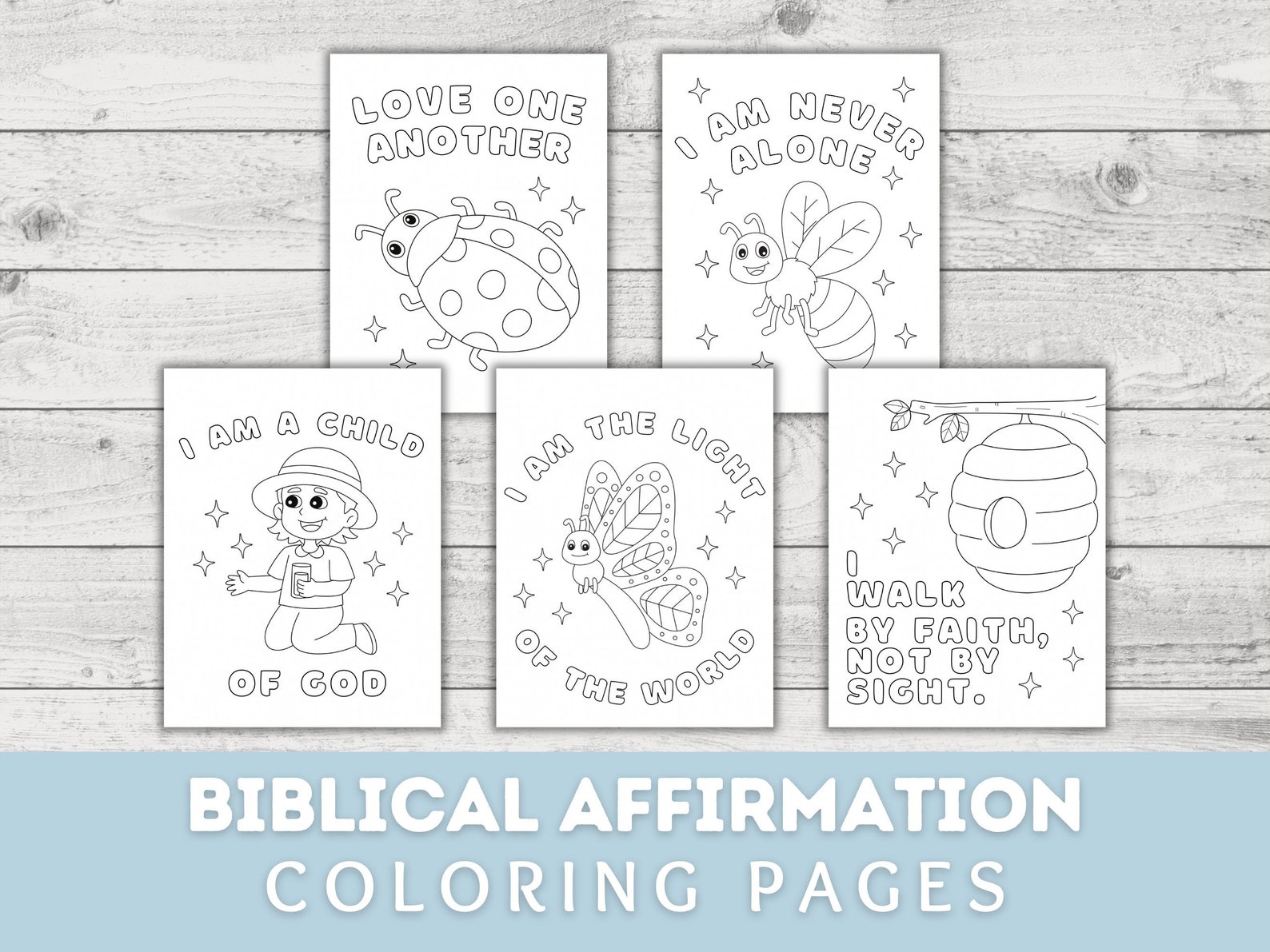 10 Printable Biblical Affirmation Coloring Pages | Kid's Affirmations ...