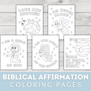 10 Printable Biblical Affirmation Coloring Pages | Kid's Affirmations ...