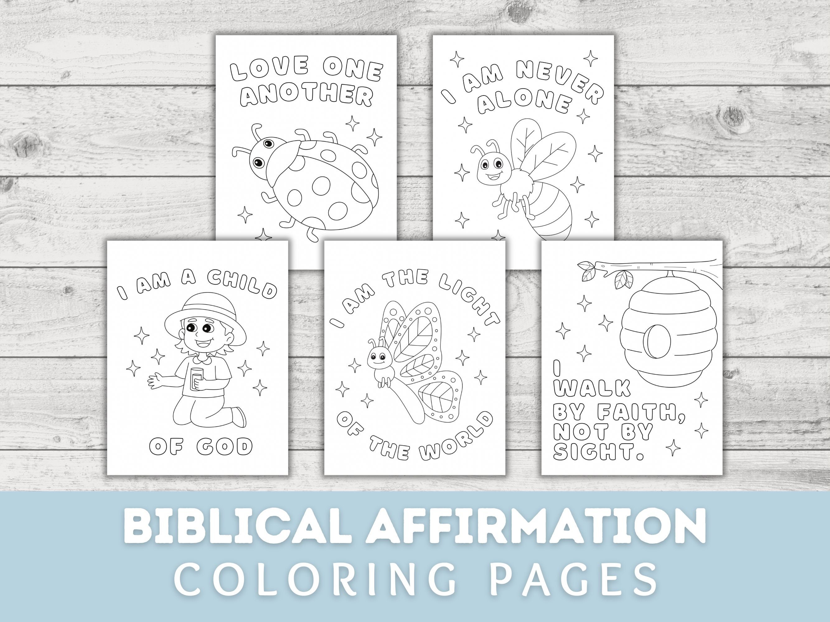 10 Printable Biblical Affirmation Coloring Pages | Kid's Affirmations ...