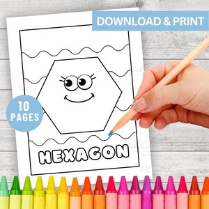 10 Printable Shapes Coloring Pages Worksheets for Kids: Preschool ...
