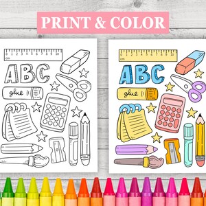 Back to School Coloring Pages, School Coloring Pages, School Supplies ...