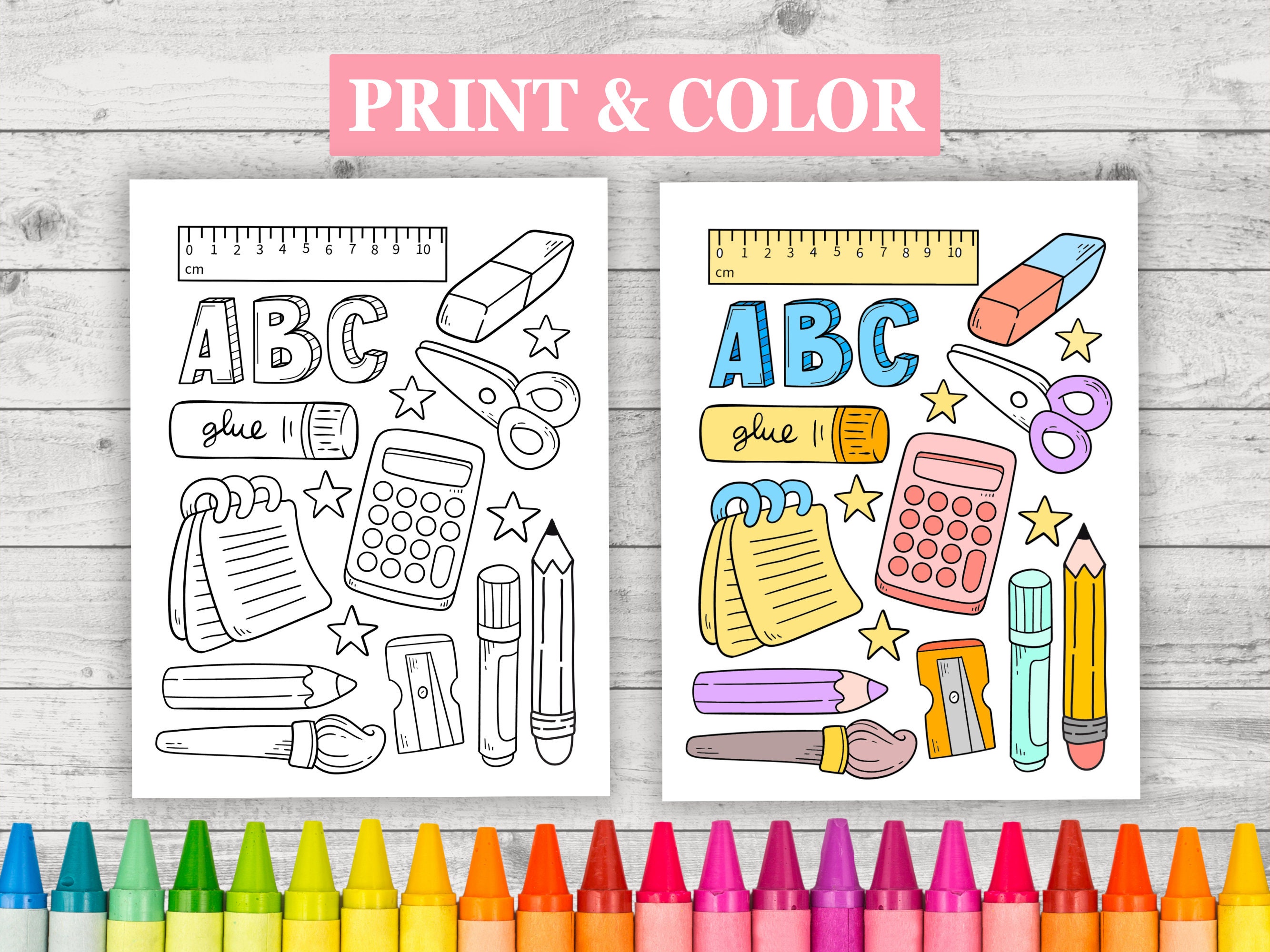 Back to School Coloring Pages, School Coloring Pages, School Supplies ...