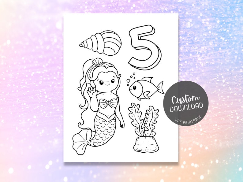 Mermaid Birthday Coloring Pages, Underwater Birthday Coloring Sheets ...