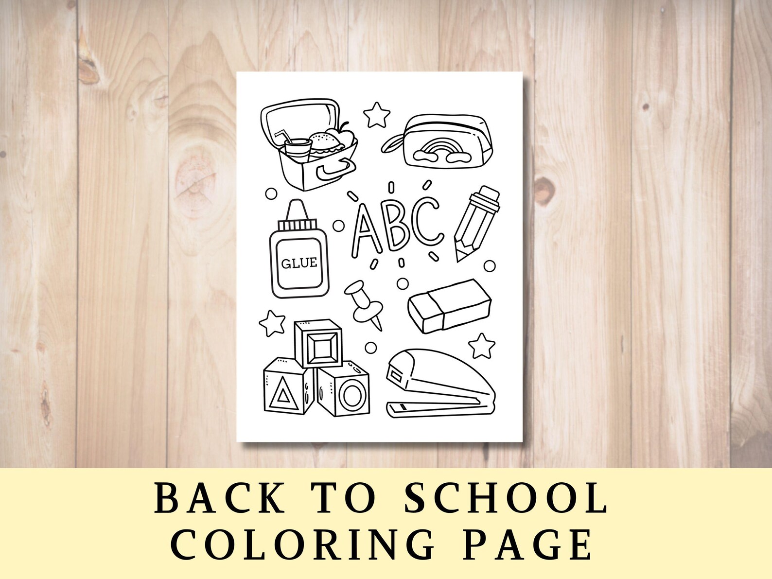 Back to School Coloring Page, School Coloring Pages, School Supplies ...