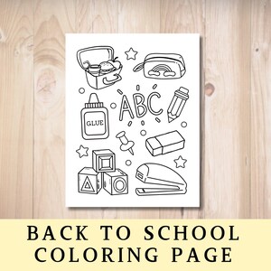 Back to School Coloring Page, School Coloring Pages, School Supplies ...