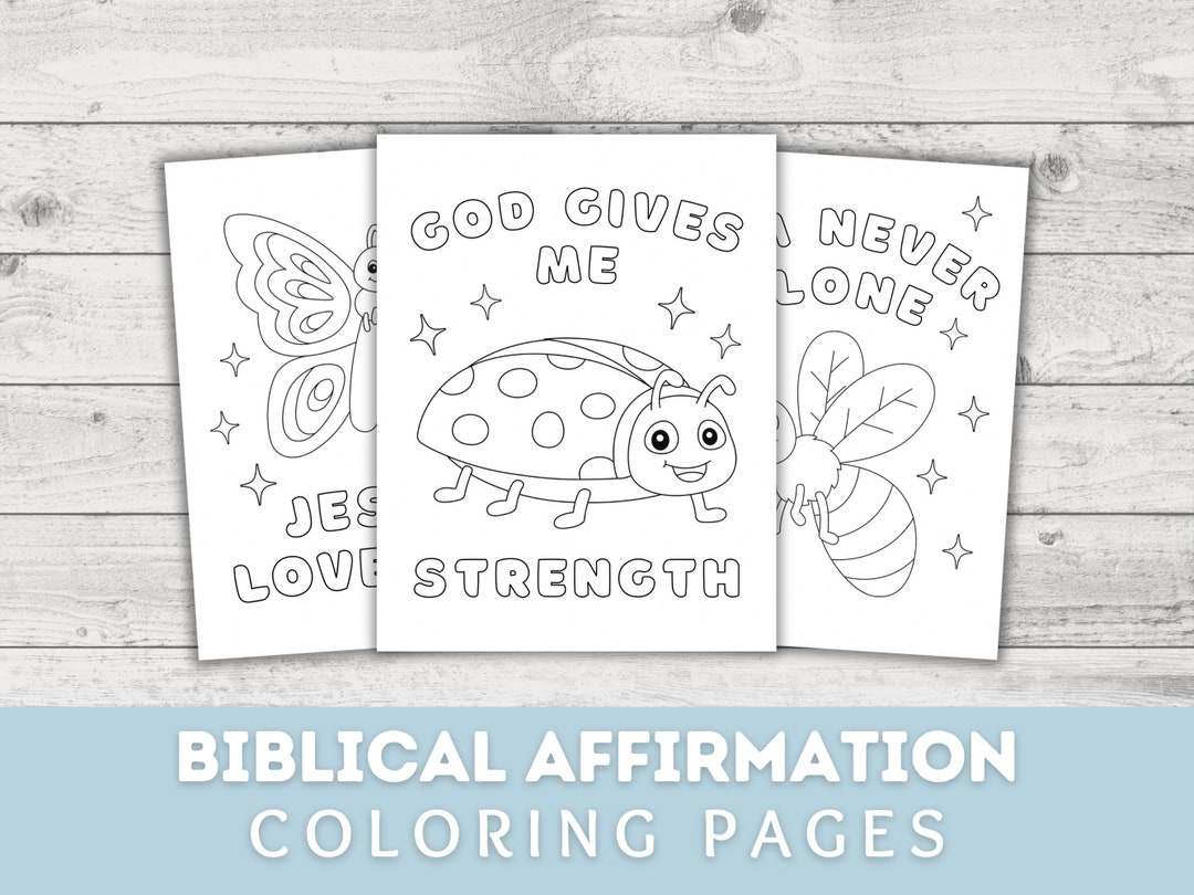 10 Printable Biblical Affirmation Coloring Pages | Kid's Affirmations ...