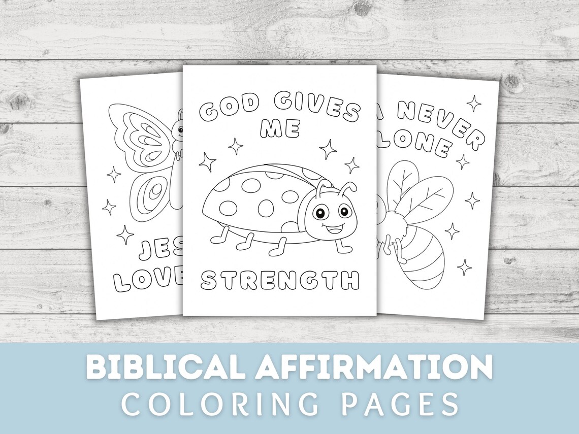 10 Printable Biblical Affirmation Coloring Pages | Kid's Affirmations ...