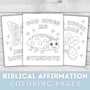 10 Printable Biblical Affirmation Coloring Pages | Kid's Affirmations ...
