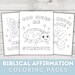 10 Printable Biblical Affirmation Coloring Pages | Kid's Affirmations ...