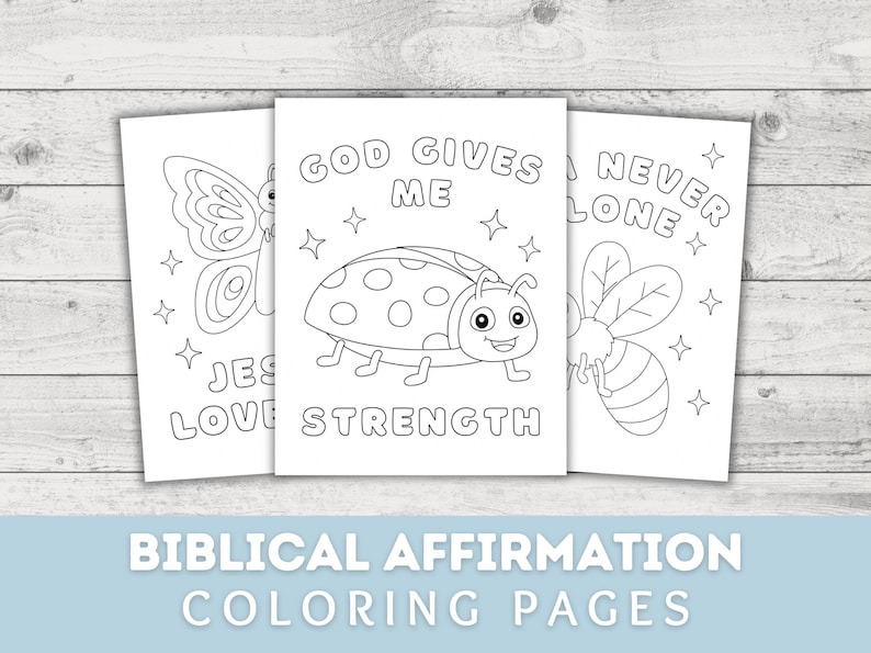 10 Printable Biblical Affirmation Coloring Pages | Kid's Affirmations ...