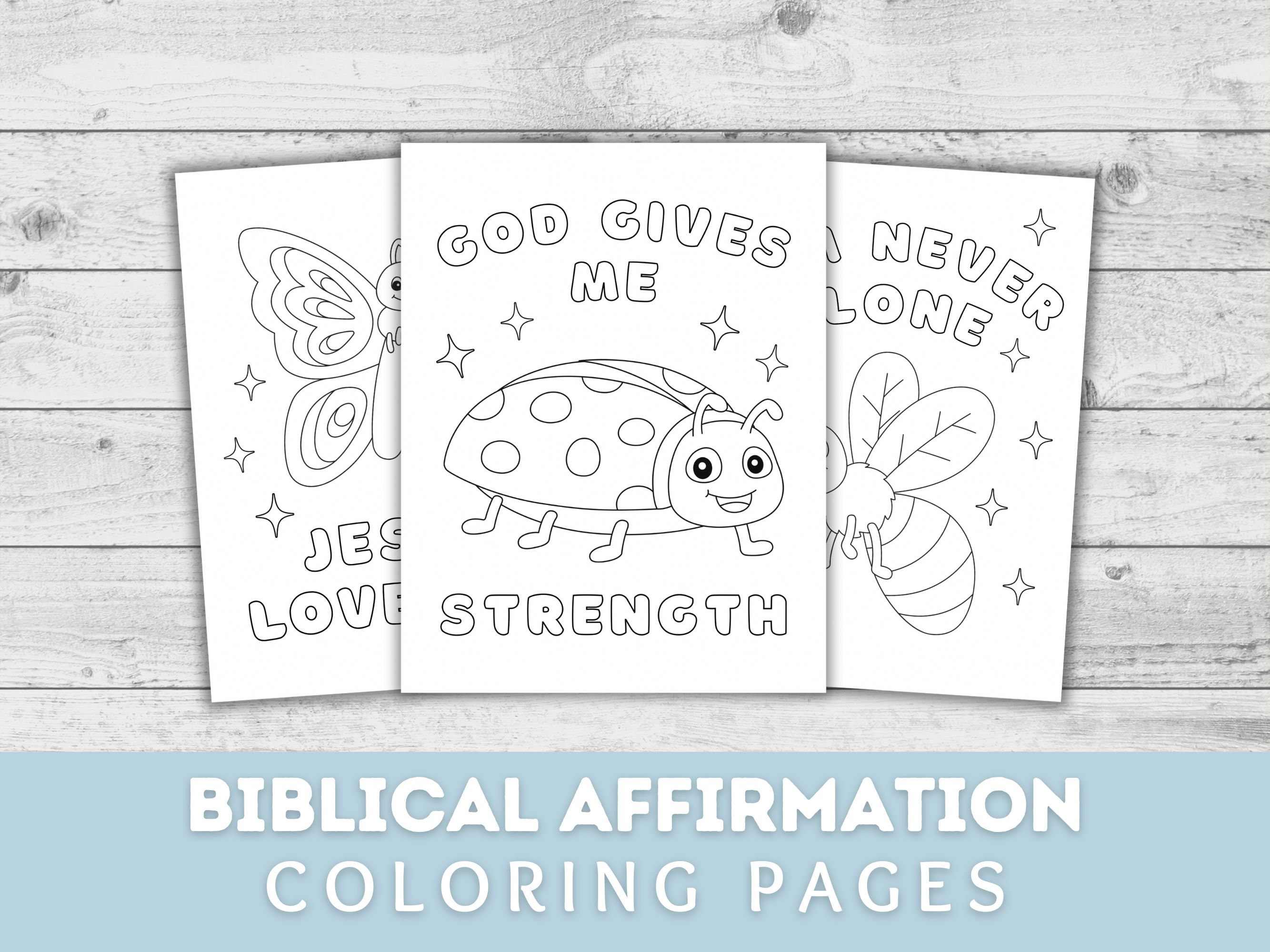 10 Printable Biblical Affirmation Coloring Pages | Kid's Affirmations ...