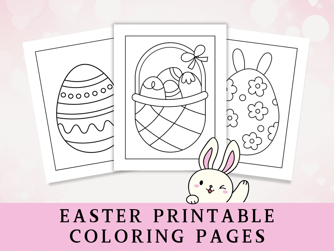 3 Easter Egg Coloring Pages for Kids, Printable Easter Coloring Pages ...