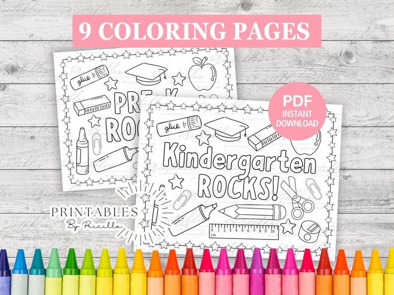 Back to School Coloring Pages for Grades Pre-k to 6th Grade, School ...