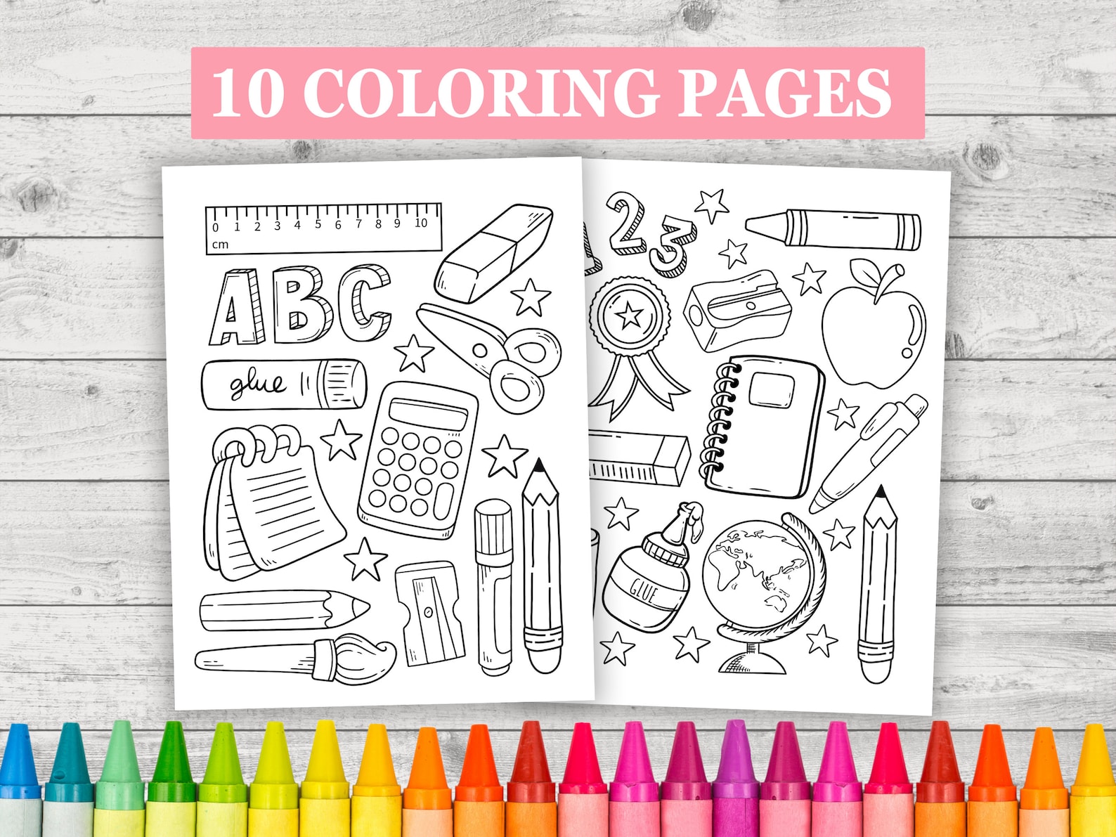Back to School Coloring Pages, School Coloring Pages, School Supplies ...