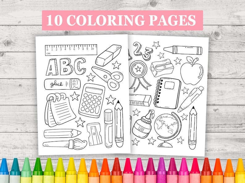 Back to School Coloring Pages, School Coloring Pages, School Supplies ...
