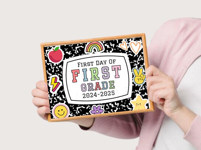1st Grade First Day Printable Sign - Instant Download - Back to School ...