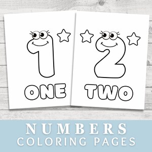 10 Numbers Printable Coloring Page Worksheets for Preschool ...
