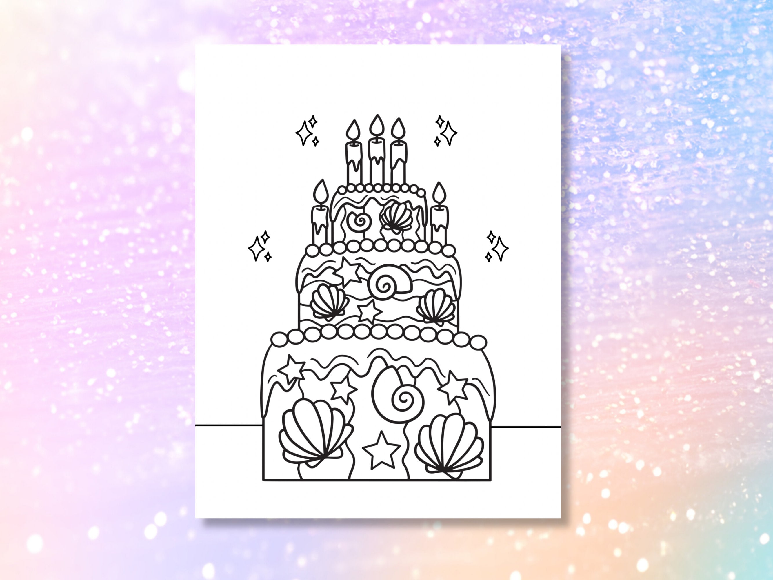 Mermaid Birthday Coloring Pages, Underwater Birthday Coloring Sheets ...
