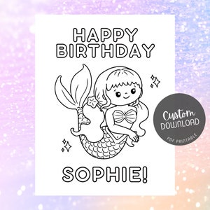 Mermaid Birthday Coloring Pages, Underwater Birthday Coloring Sheets ...