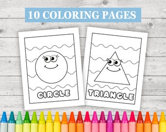 11 Printable Shapes Coloring Pages Worksheets for Kids: Preschool ...