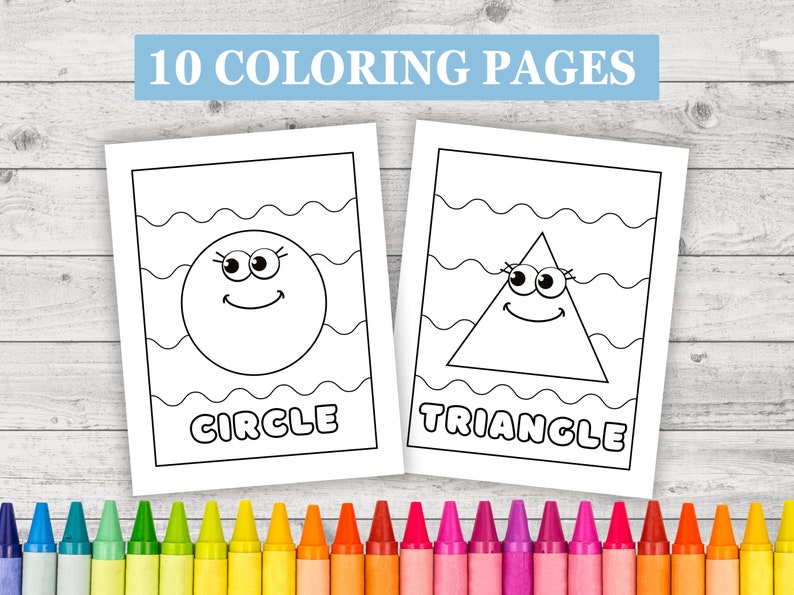 10 Printable Shapes Coloring Pages Worksheets for Kids: Preschool ...