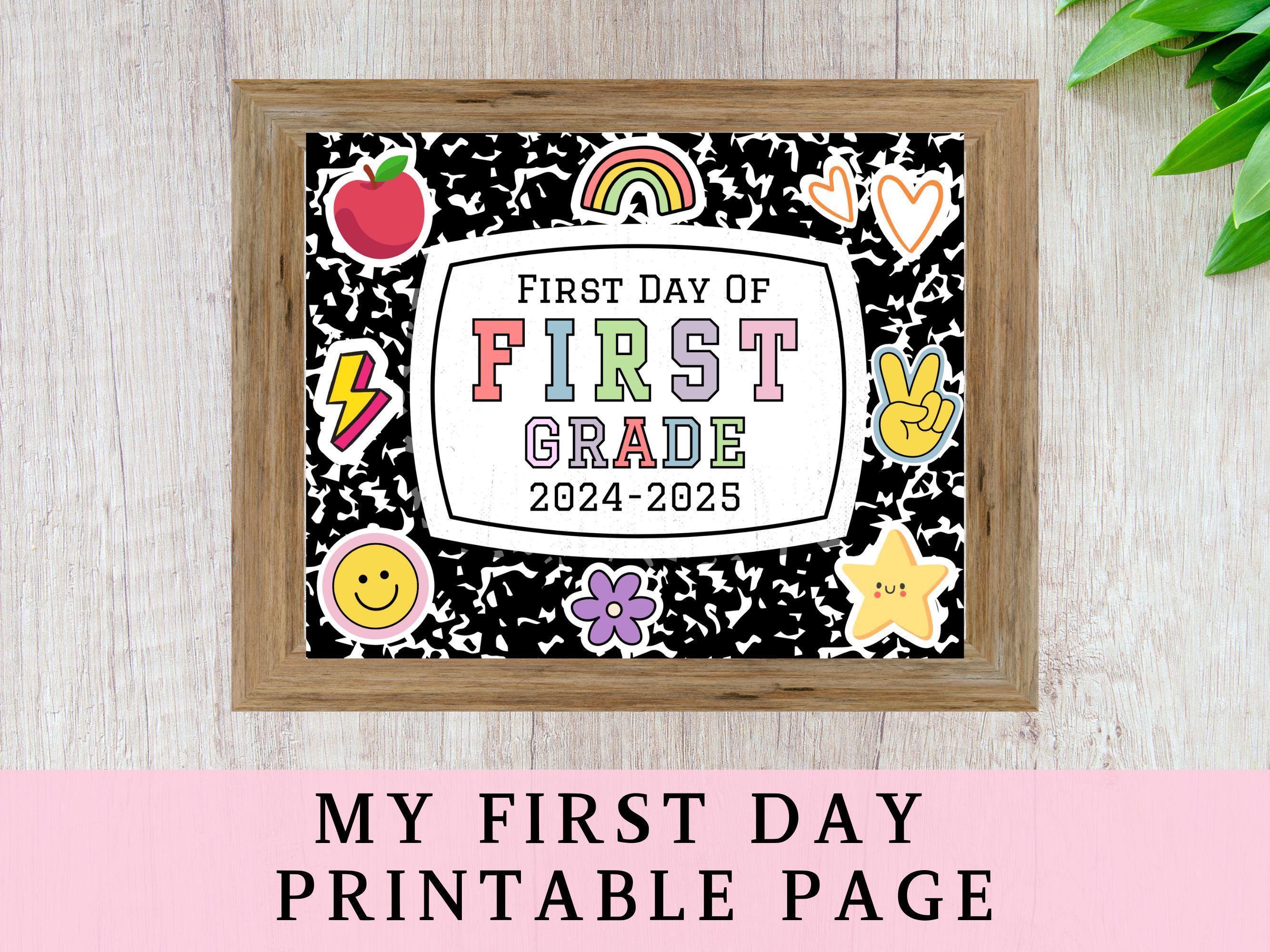 1st Grade First Day Printable Sign - Instant Download - Back to School ...