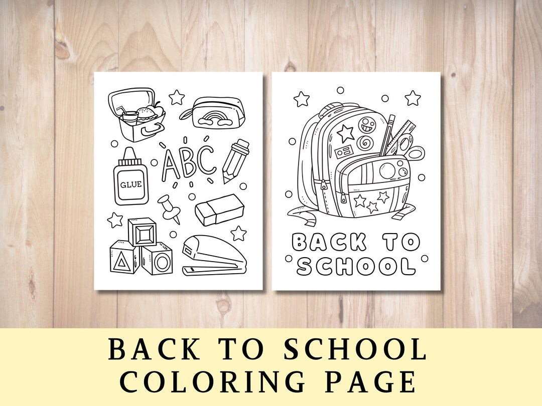 Back to School Coloring Page, School Coloring Pages, School Supplies ...