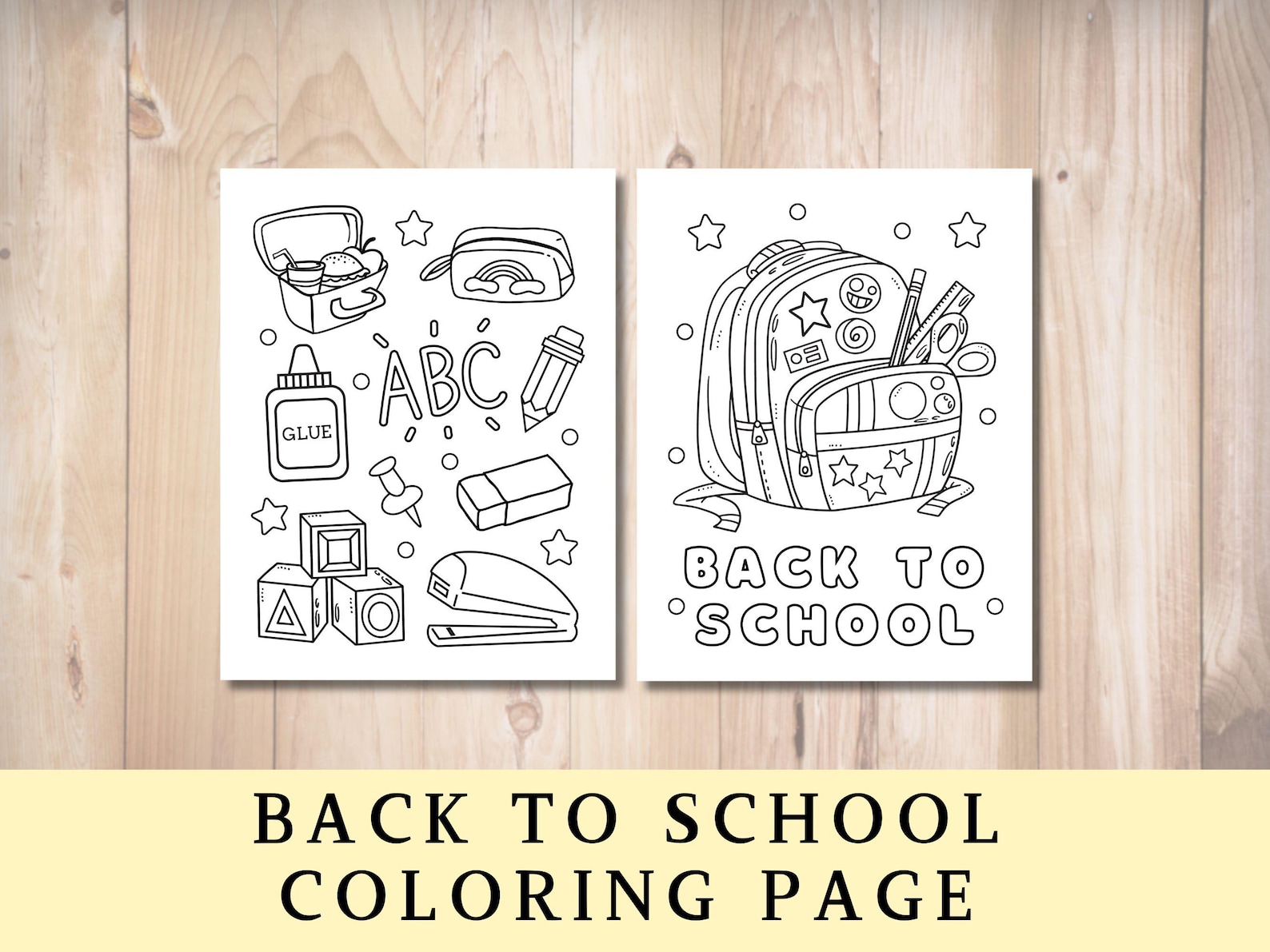 Back to School Coloring Page, School Coloring Pages, School Supplies ...