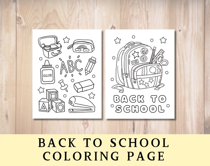 Back to School Coloring Pages Pdf, INSTANT DOWNLOAD, Welcome Back to ...