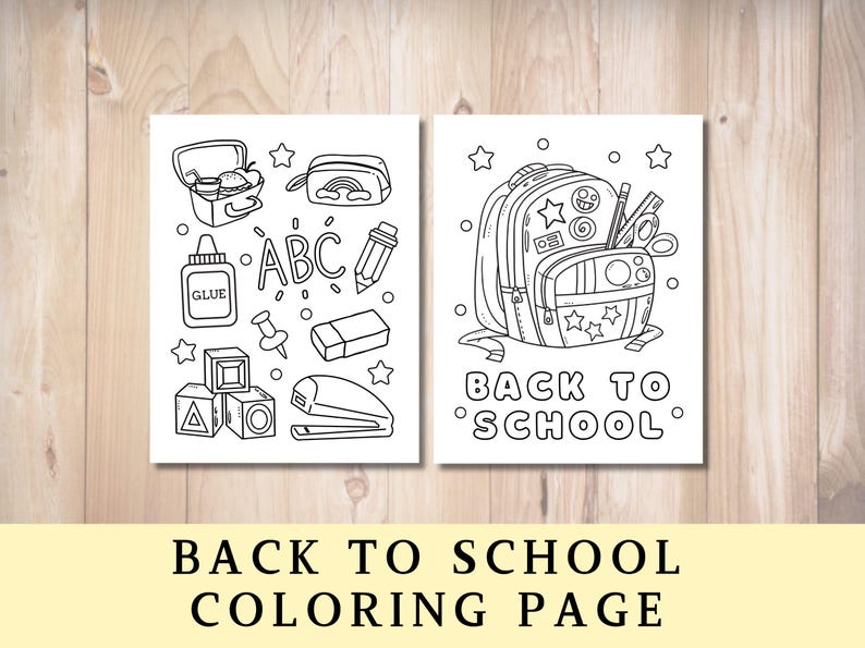 Back to School Coloring Page, School Coloring Pages, School Supplies ...