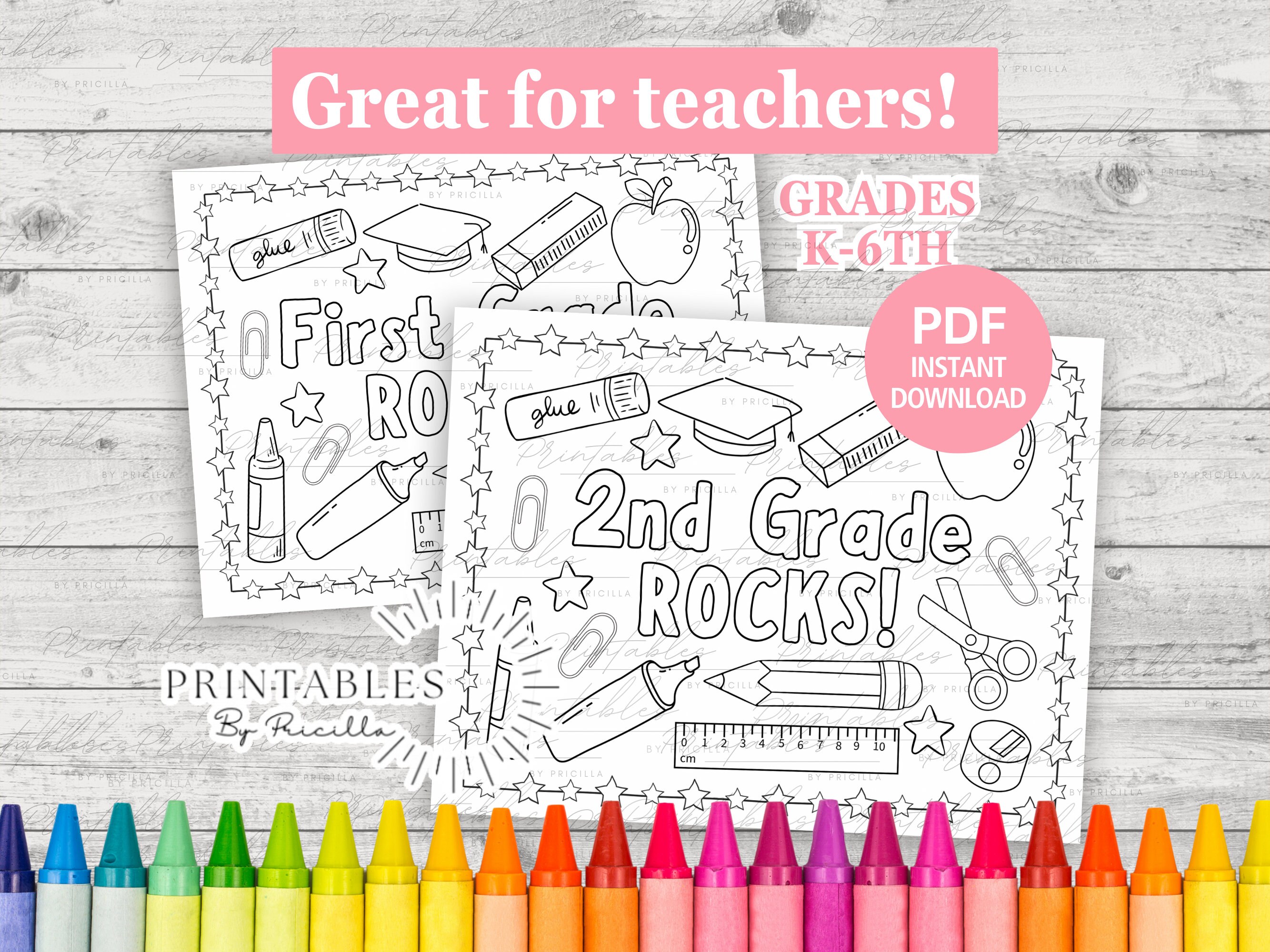 Back to School Coloring Pages for Grades Pre-k to 6th Grade, School ...