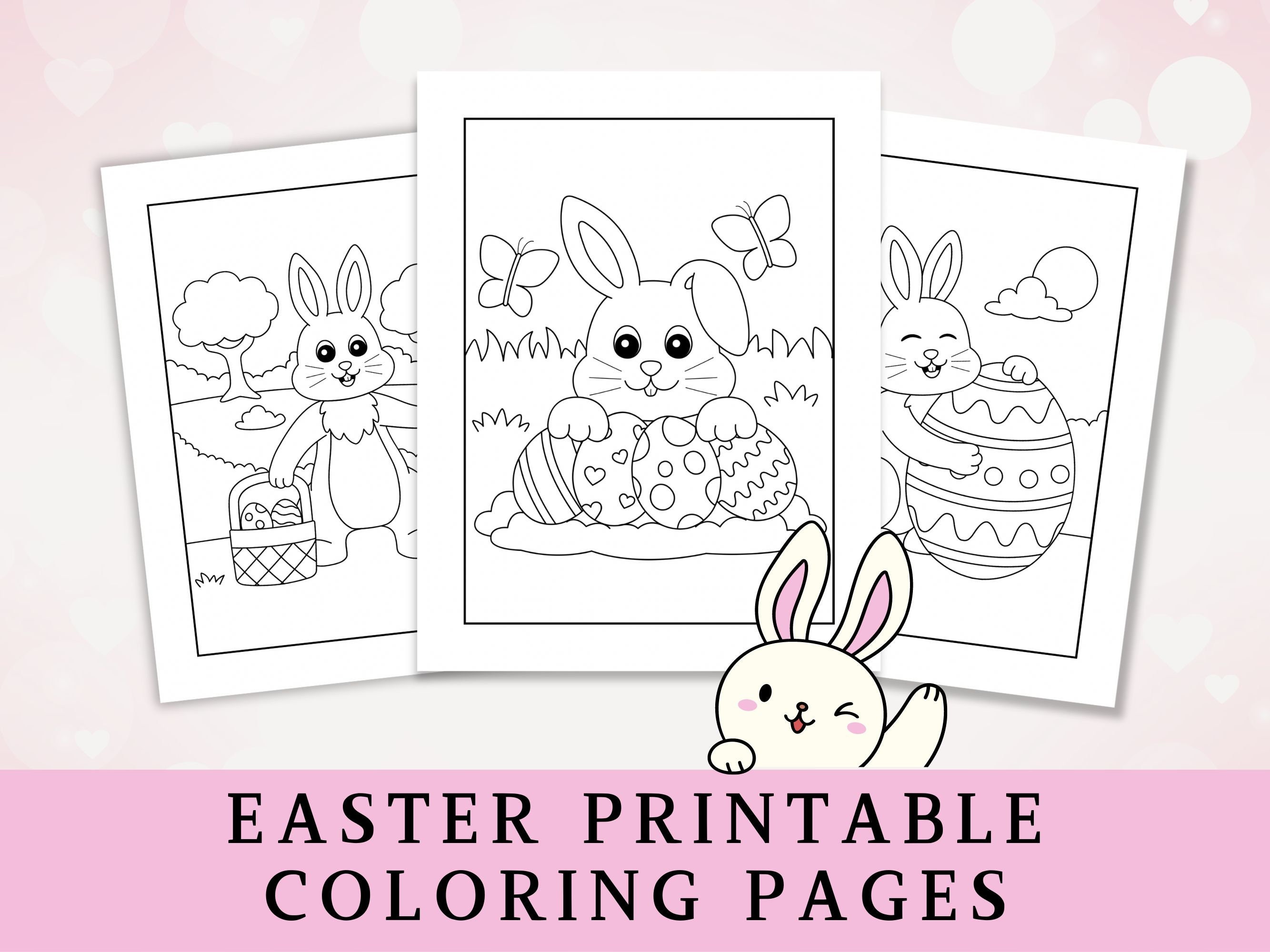 15 Easter Coloring Pages for Kids, Printable Easter Bunny Coloring ...