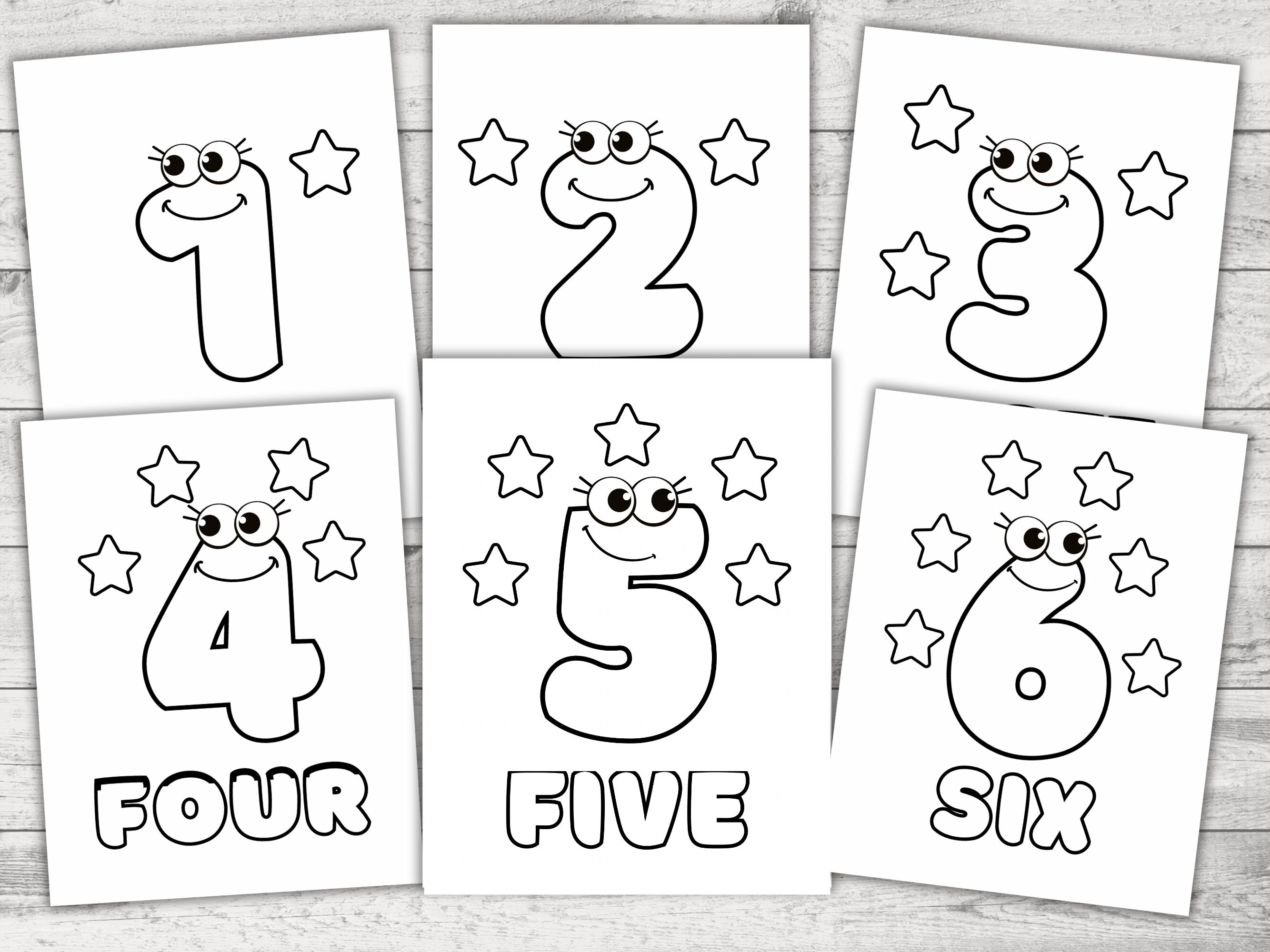 10 Numbers Printable Coloring Page Worksheets for Preschool - Etsy ...