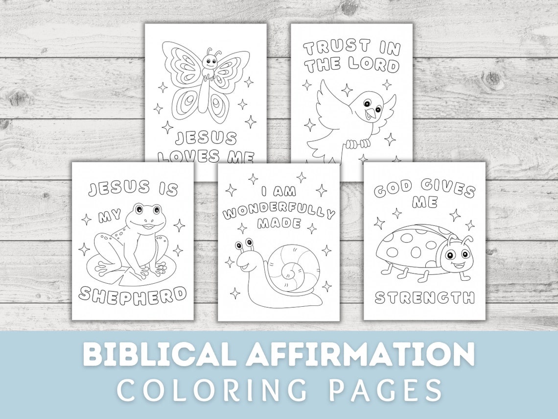 10 Printable Biblical Affirmation Coloring Pages | Kid's Affirmations ...