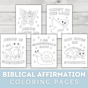 10 Printable Biblical Affirmation Coloring Pages | Kid's Affirmations ...