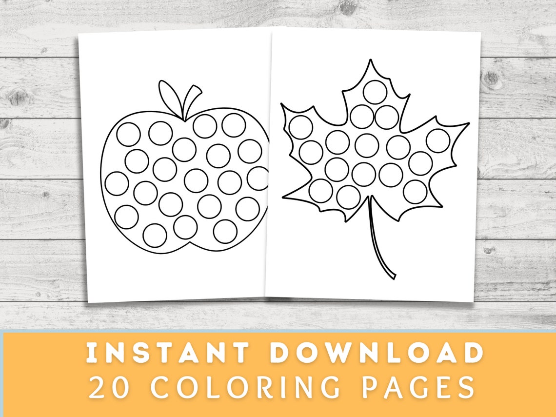 Fall Dot Printables, Fall Dot Marker Printables, Do A Dot for Toddlers ...