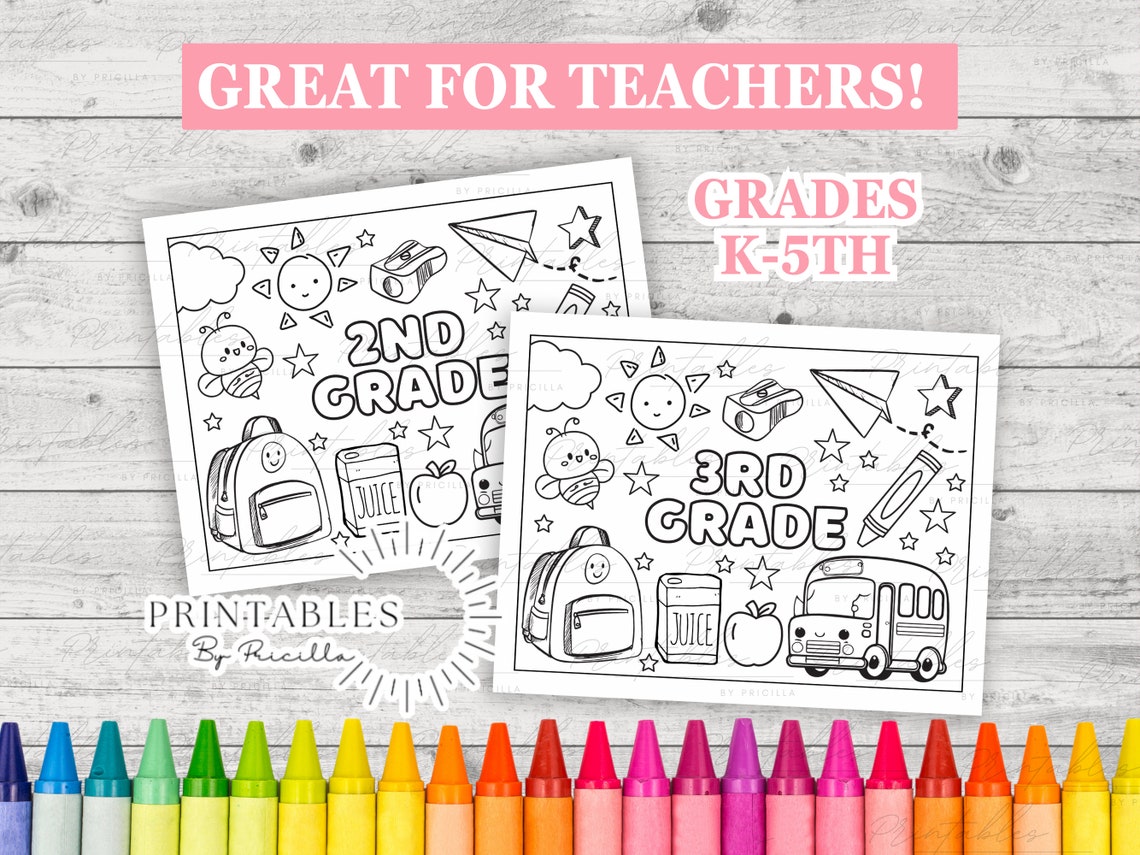 7 Back to School Coloring Sheets, Welcome Back Color Page Printable ...