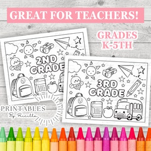 7 Back to School Coloring Sheets, Welcome Back Color Page Printable ...