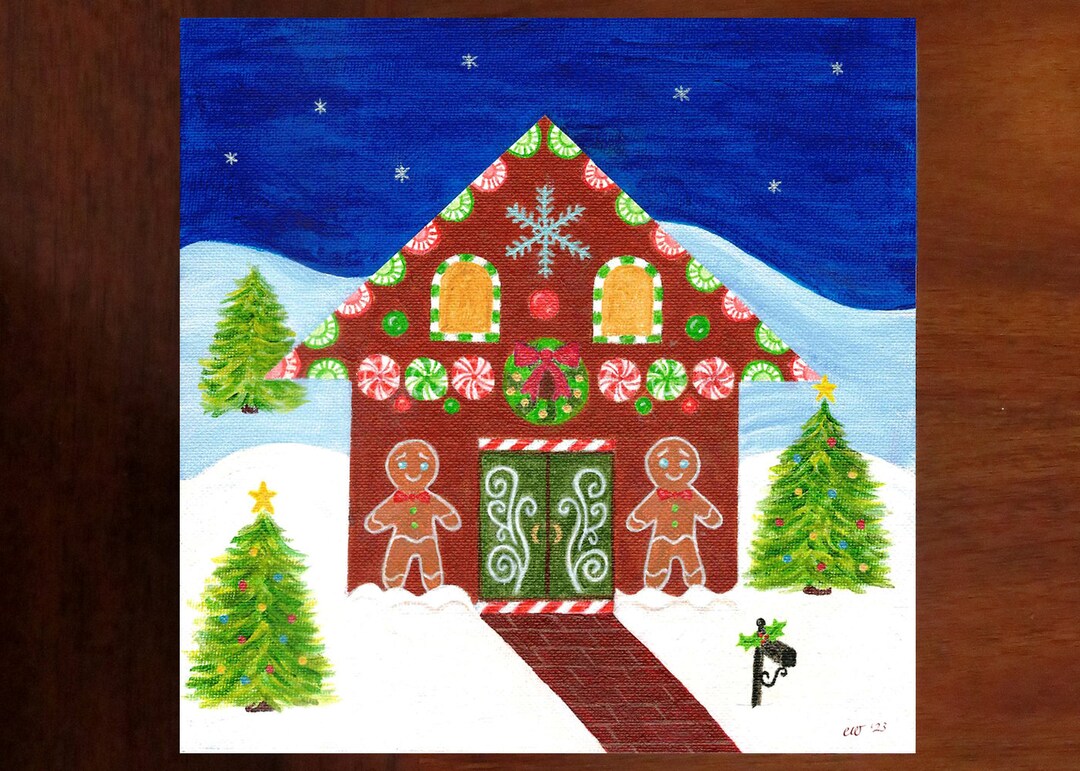 Gingerbread House5 Archival Digital Print of Original Painting - Etsy