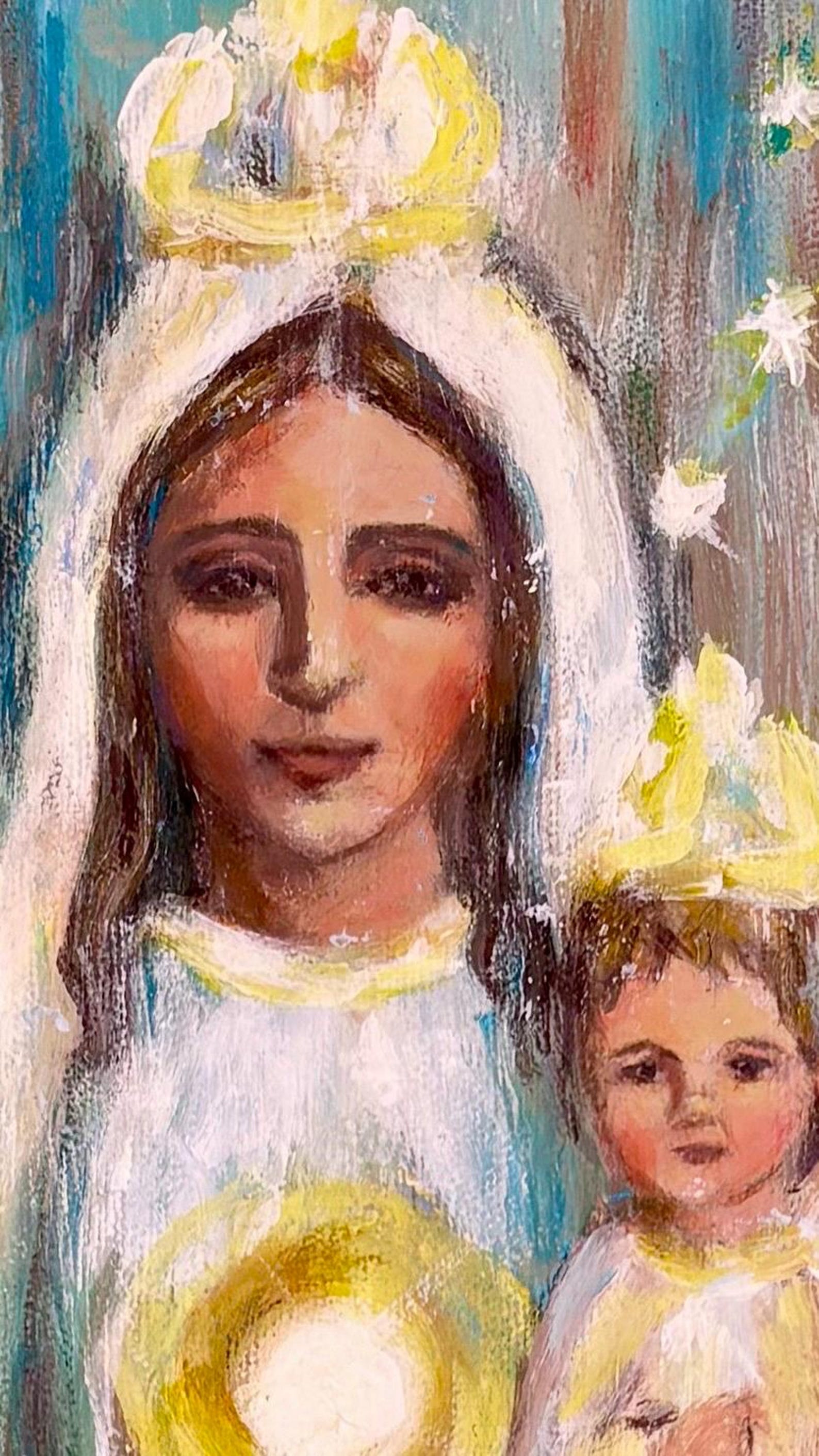 Virgin Mary and Jesus Print: Mother of the Eucharist Catholic Wall Art ...