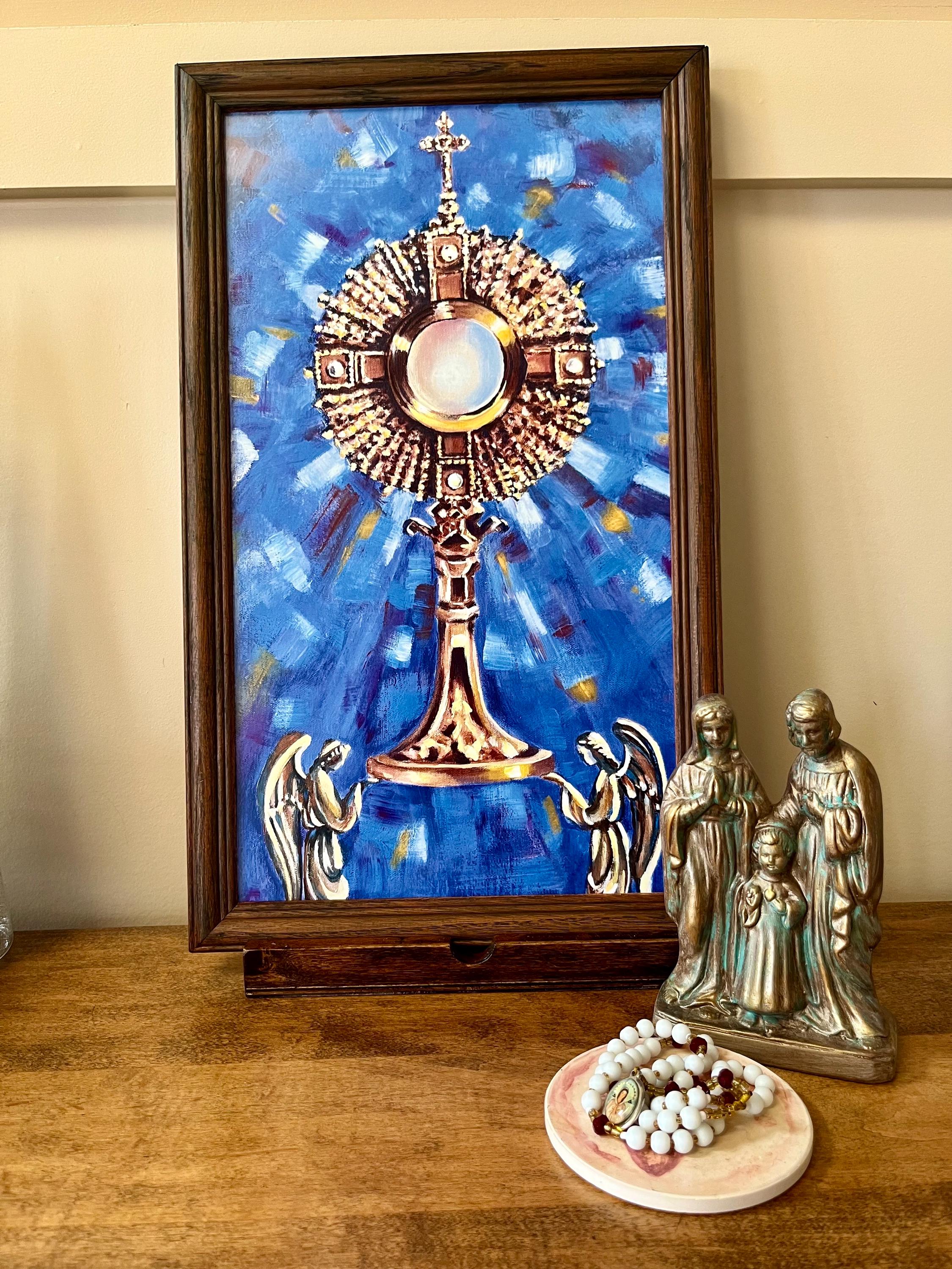 Eucharist Monstrance Art Print: Catholic Christian Decor (11x14 or ...