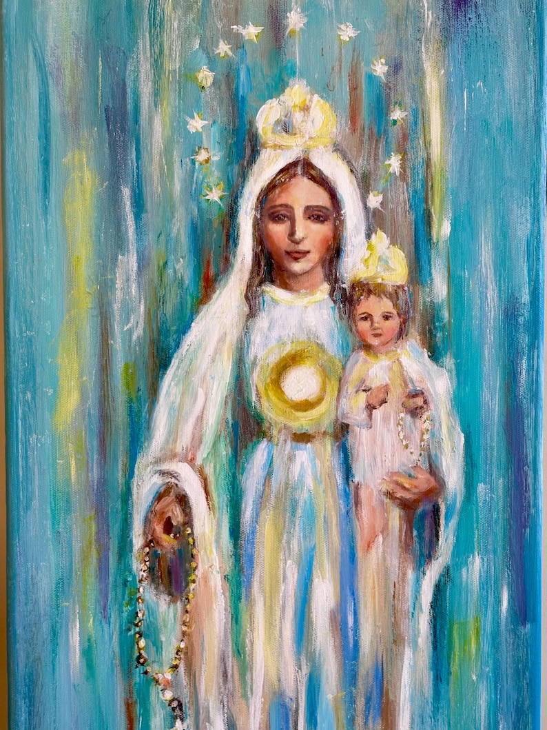 Virgin Mary and Jesus Print: Mother of the Eucharist Catholic Wall Art ...