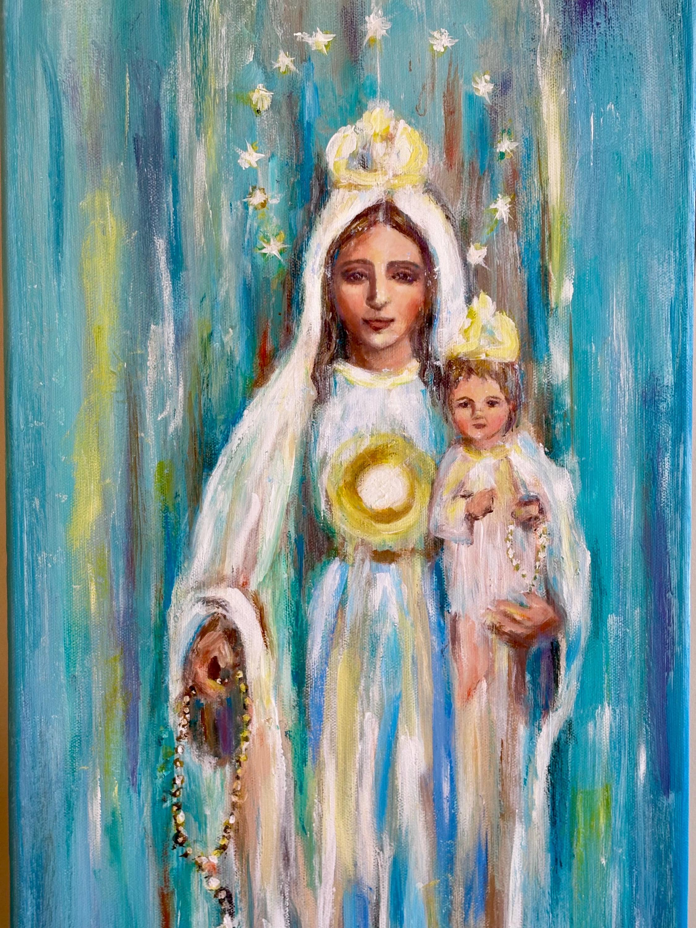 Virgin Mary and Jesus Print: Mother of the Eucharist Catholic Wall Art ...