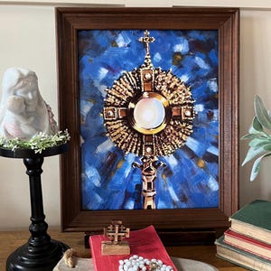 Eucharist Monstrance Art Print: Catholic Christian Decor (11x14 or ...